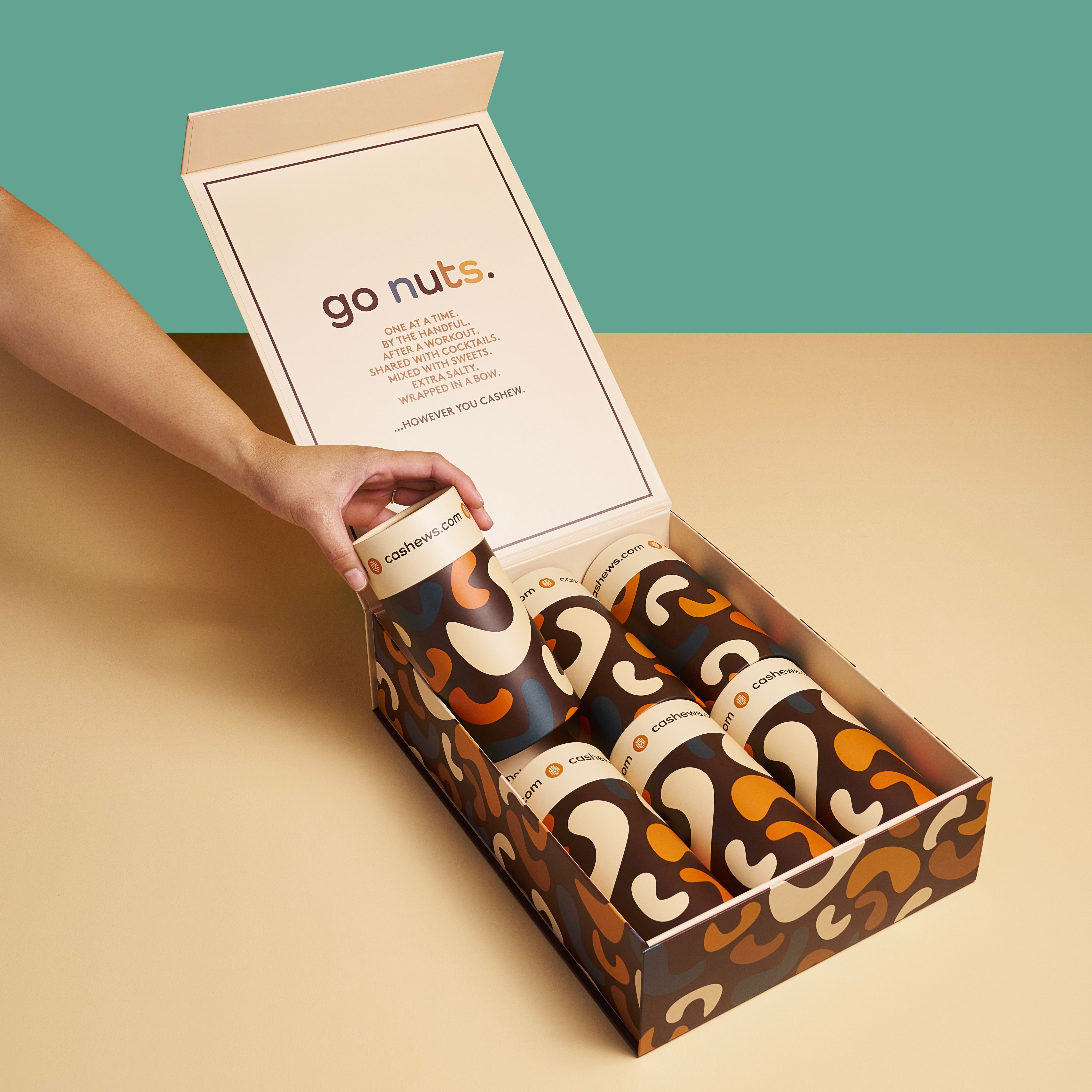 Go Nuts Assortment - 6 Tube Gift Box – Cashews.com